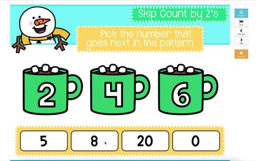 Hot Chocolate Math Center Skip Count By 2 Digital Task Boom Card Winter ...