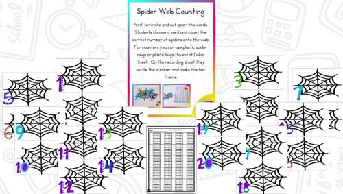 Spider Web Counting by Kindergarten Smorgasboard | TPT