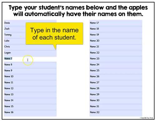 Apple Themed Door Display | Bulletin Board Décor Set | EDITABLE Names ...
