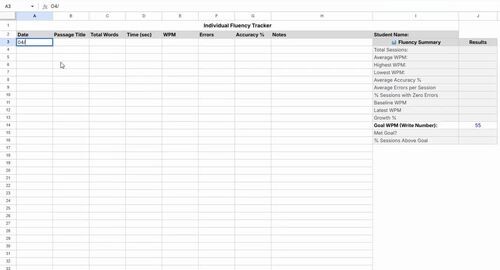 Editable Reading Fluency Tracker | Google Sheets | WPM Growth & Data ...