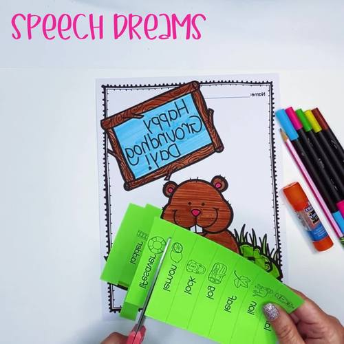 Groundhog Day Speech Therapy Craft Articulation and language Activity