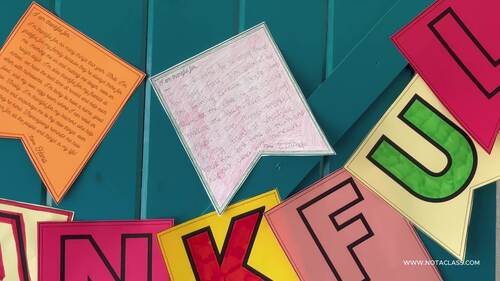 Thankful Writing Activity & Thanksgiving Bulletin Board Banner Craft ...