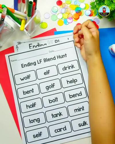 Ending LF Blend Worksheet by The Joy in Teaching | TPT