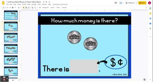 Money 1: How Much Is There? (US Currency): Google Slides™ by GroovyGarden