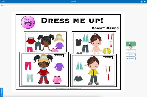 Dress me Up! - Boom™ Cards by ClaudiaCF Bilingual SLP LLC | TPT