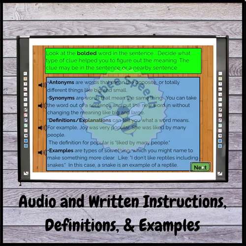 No Print Context Clues Tier 2 Vocabulary Middle School Students 14 Boom ...