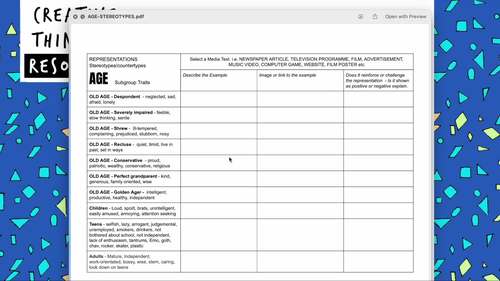 ANALYZING Film, TV & Advertising | Mass Media | REPRESENTATION | AGE ...