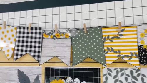 Bright Farmhouse Classroom Decor / Farmhouse Bulletin Board Banner Pennant