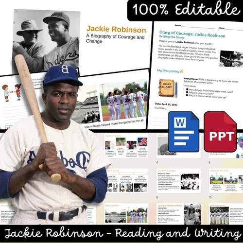 Black History Month Jackie Robinson Biography Graphic Organizer Reading ...