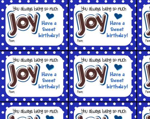 Almond Joy Birthday Gift Tag-You always bring so much JOY! Have a sweet ...