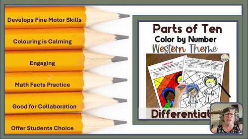 Wild West Cowboy Differentiated Subtraction Within Ten Color-by-Code ...