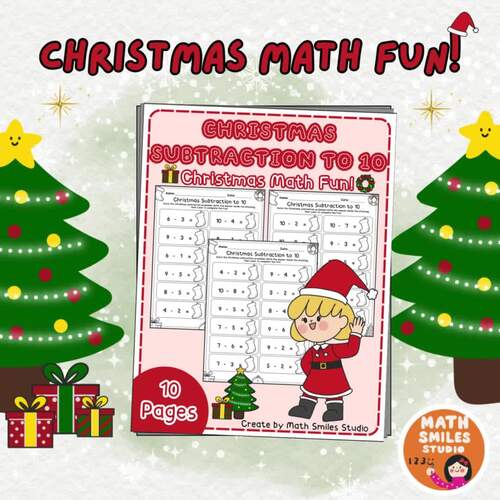 Christmas Subtraction to 10 Worksheet | Stocking Math | Holiday ...