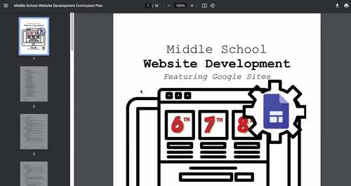 Middle School Website Development Curriculum Plan Featuring Google Sites