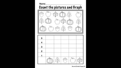 Count and Graph Fall Set #1 Distance Learning by Second Grade Poppy