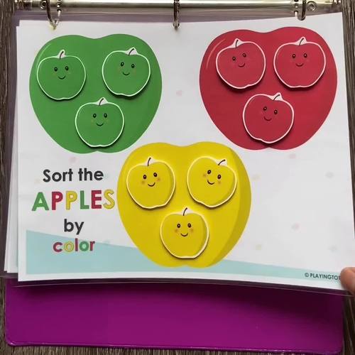 Apple Themed Busy Book, Toddler Busy Book, Learning Binder, Fall Autumn ...