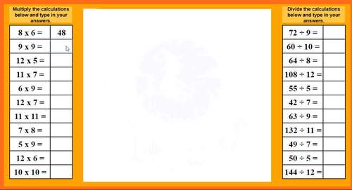 Mystery Digital Pixel Art NO PREP - Witch Multiplication and Division to 12