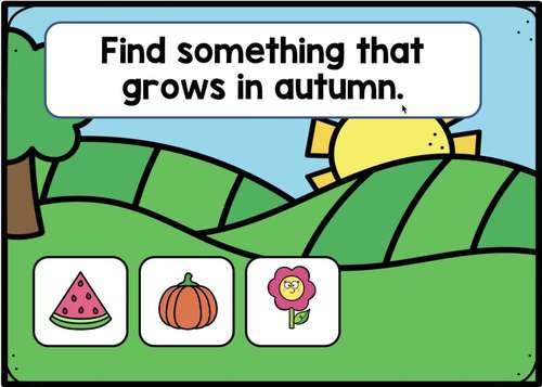 ESL Fall / Autumn Vocabulary Guessing Game BOOM CARDS™ – Digital Task Cards