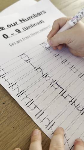 Number Tracing Printable. 0–9 Worksheet. Lined & Unlined. Printable ...