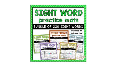 Sight Word Practice Mats - 220-Word Bundle by The Measured Mom | TpT