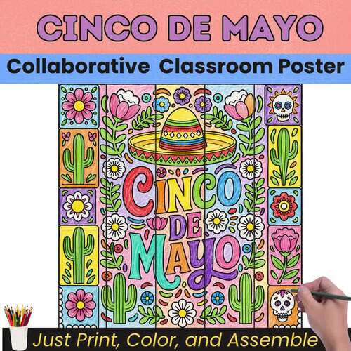 Cinco de Mayo Collaborative Poster | May Bulletin Board Craft by Pixel ...