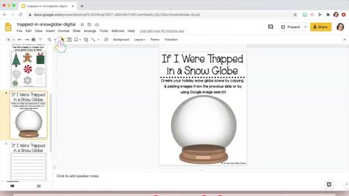 If I Were Trapped in a Snow Globe Digital Activity- Google Slides | Seesaw