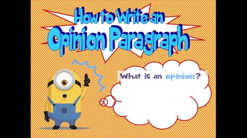 How to Write an Opinion Paragraph PPT Common Core Grades 2-5 | TPT