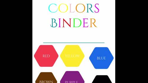 hexagon shape colors matching, DTT binder, folder busy book printable