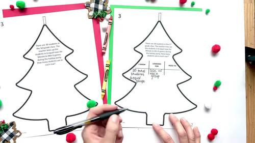 3rd Grade Winter Florida BEST Math Word Problems Christmas Tree Craft 3 ...
