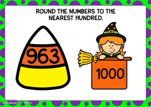 Round to the Nearest Hundred Halloween Boom Cards™ Distance Learning