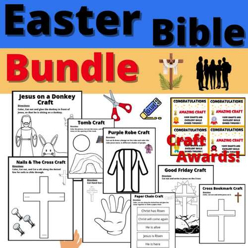 Easter Activity Bible Craft Church BUNDLE Jesus Art Activities ...