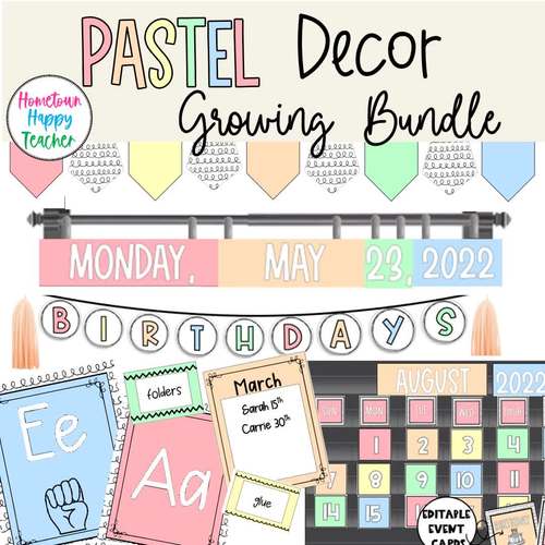 Pastel Classroom Decor Bundle | Calm Classroom Theme | TpT