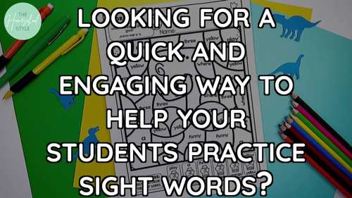 Editable Dinosaur Color by Code Sight Word Practice Morning Work Worksheets