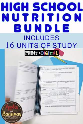 Nutrition Bundle - Interactive Note-Taking Materials | TPT