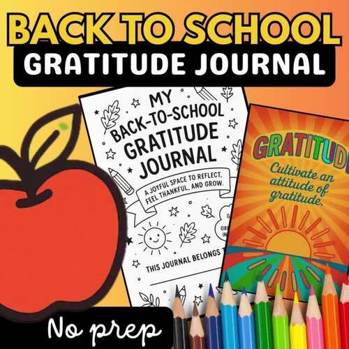 Mindfulness Gratitude Jar Journal | First Week of School SEL, Back to ...