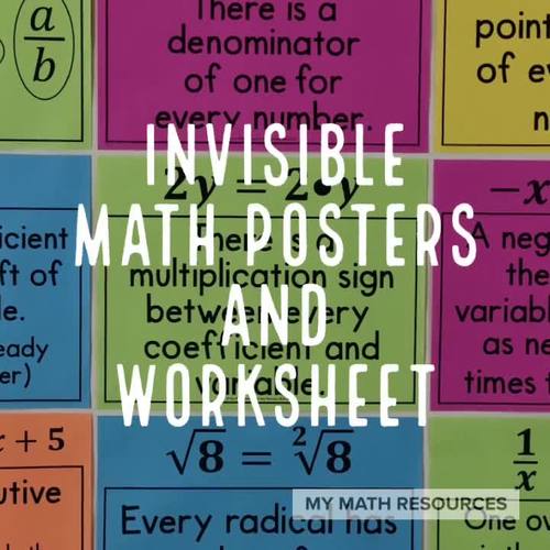 Invisible Math Posters and Worksheets - Math Classroom Decor by Amy ...