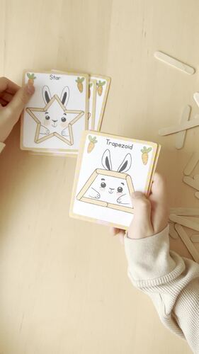 Popsicle Sticks Activity Cards Spring Activity for Toddlers Geometric ...