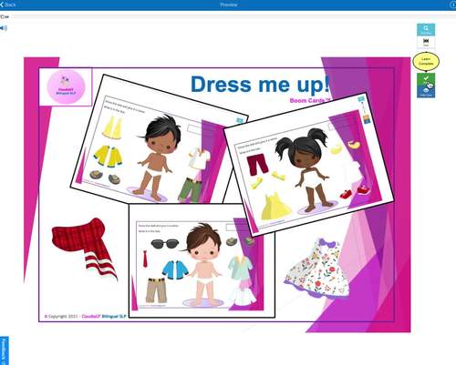 Dress me Up! - Boom Cards™ by ClaudiaCF Bilingual SLP LLC | TpT