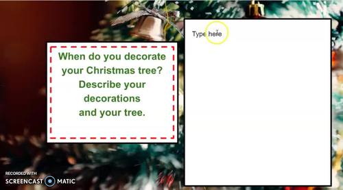 3rd 4th 5th grade writing prompts Christmas December Google Slides digital