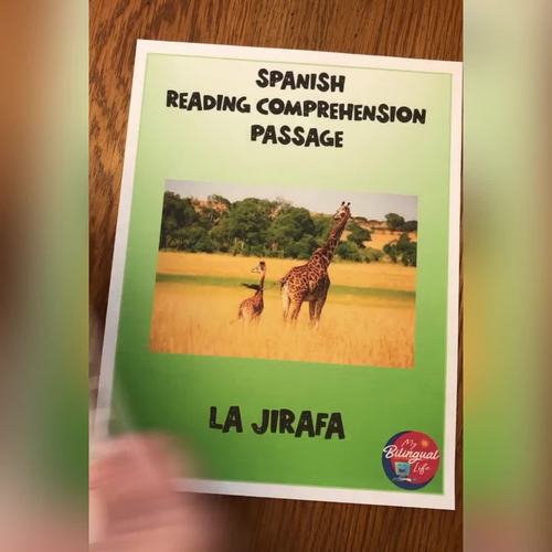 La Jirafa - Giraffe - Spanish Reading Comprehension Activity Printable