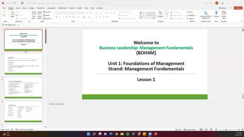 BOH4M Business Leadership 11 LESSONS FOR UNIT 1 by Carlson's Classroom