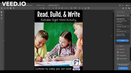 Editable Sight Words Activity Read It Build It Write It by Snowy Day ...