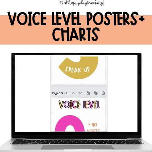 Voice Level Posters- Colorful theme by Oh Happy Day Teaching | TPT