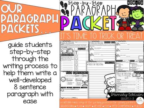 It's Time to Trick or Treat! Paragraph Packet by Stylish In Elementary
