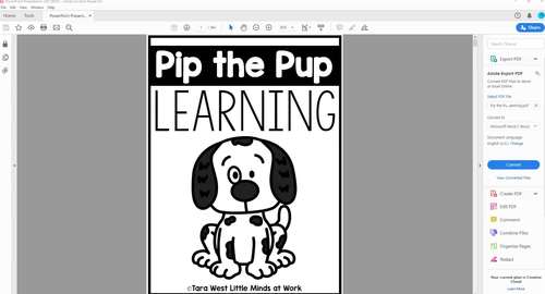 Pip the Pup Learning (Preschool, TK, Sped, Kindergarten) | TPT