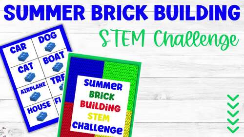 Summer Brick Building STEM Challenge Activity by GinasPrintableShop