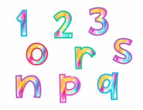 Printable Watercolors Bulletin Board Letters, Editable Large Letters Decor