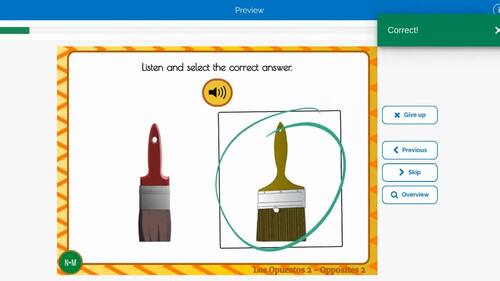 Spanish Boom Cards: Los Opuestos 2 - Opposites 2 (Spelling and Listening)