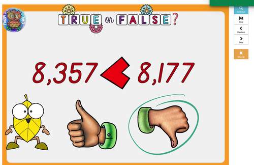 Comparing 4-digit Numbers | Boom Cards | Compare Numbers Fall Themed Game