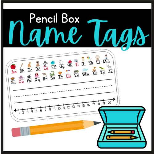 Pencil Box Name Tags: Easy to Read, and Editable by The Kinder Gardener