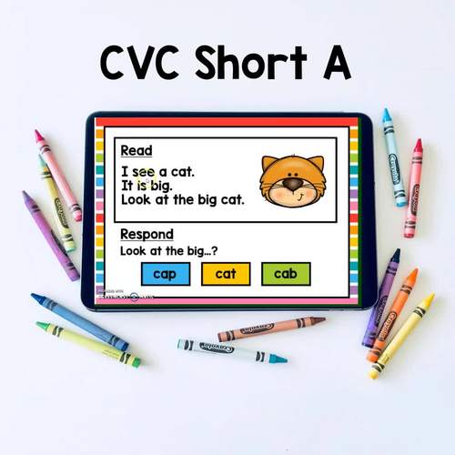 Short Vowel CVC Reading Passages and Comprehension Questions Boom Cards ...